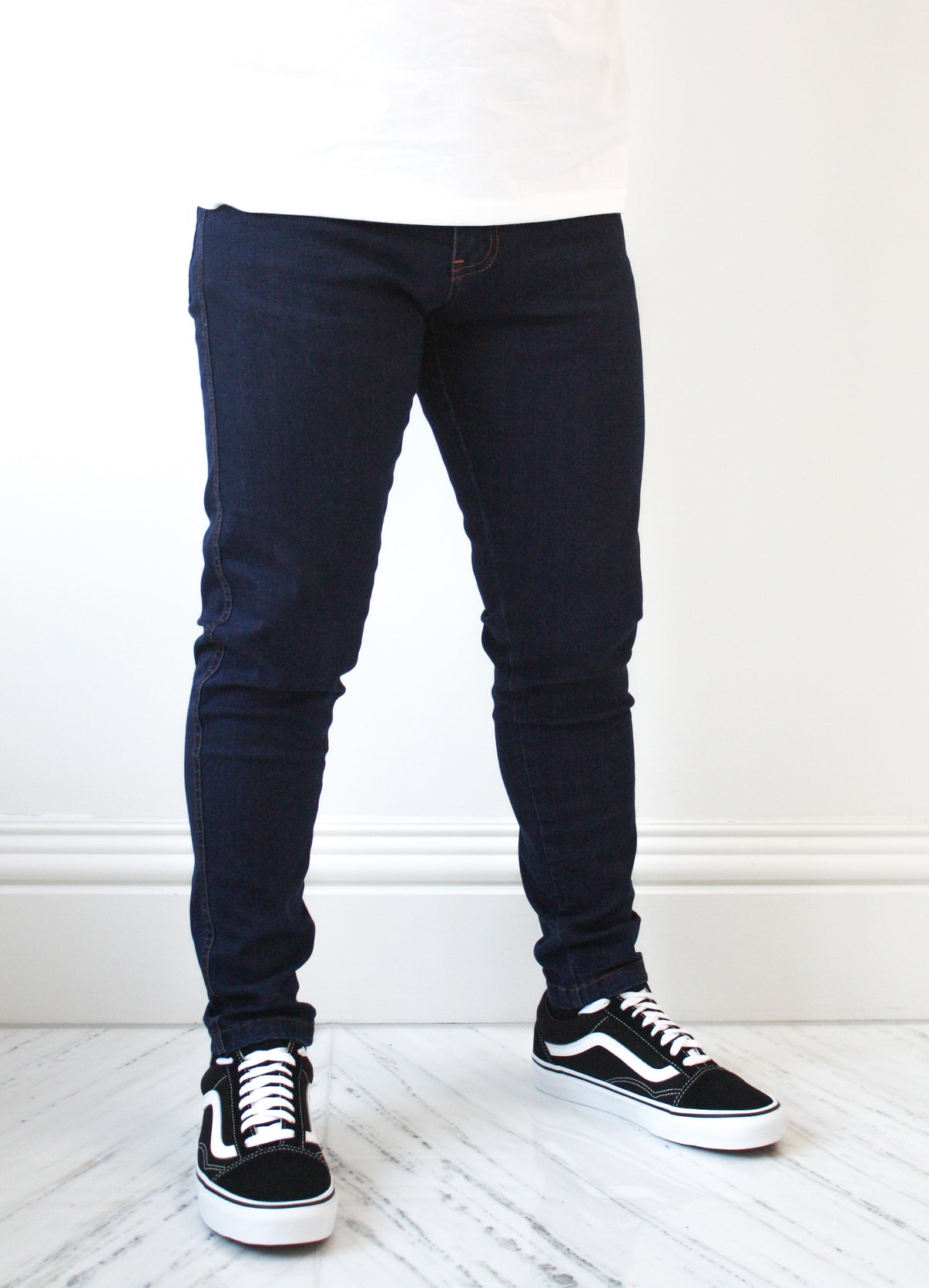 Dark Blue Slim Fit Jeans for Short Men | Bantam Clothing